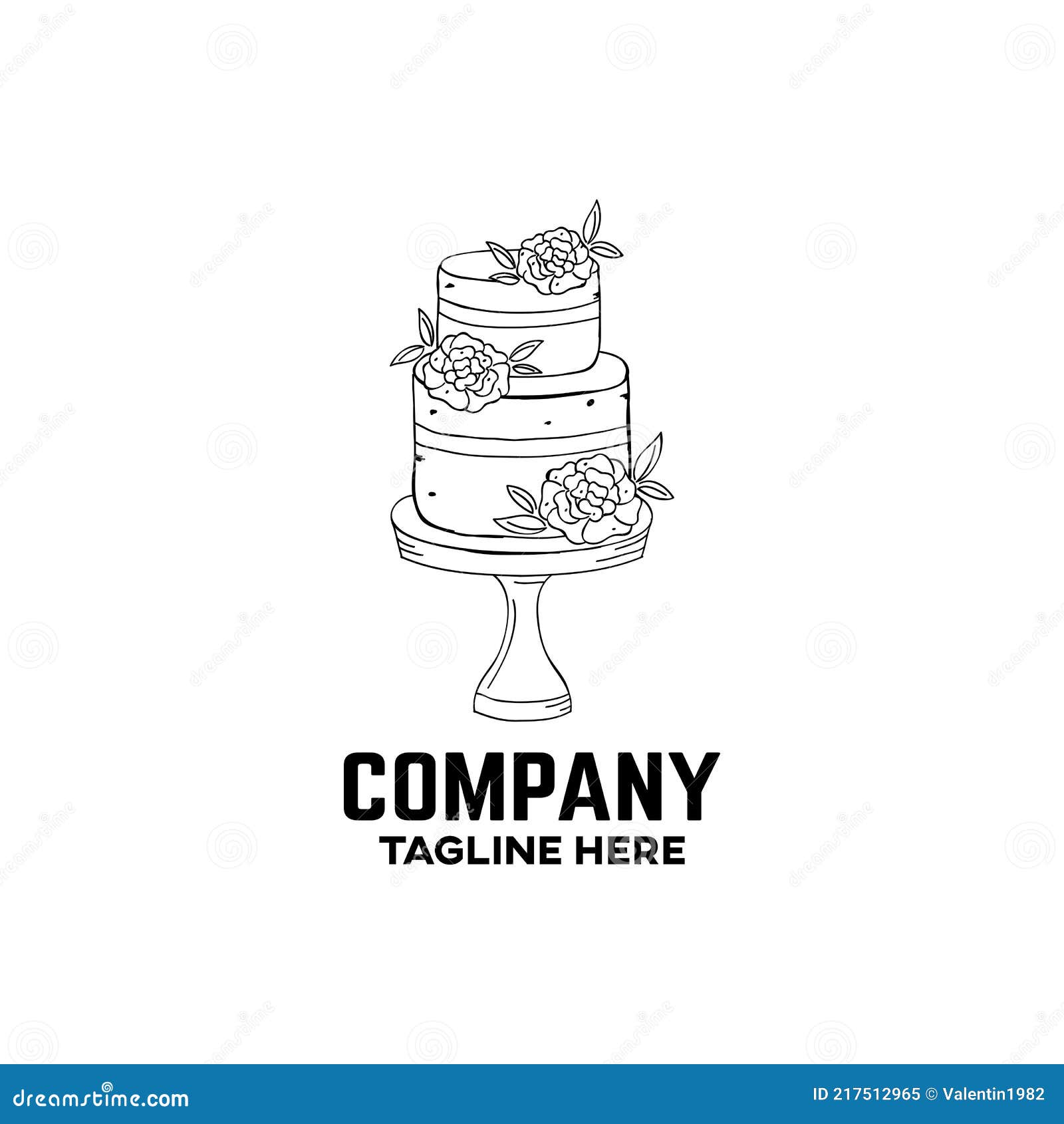 Simple cake logo stock vector. Illustration of vector - 217512965