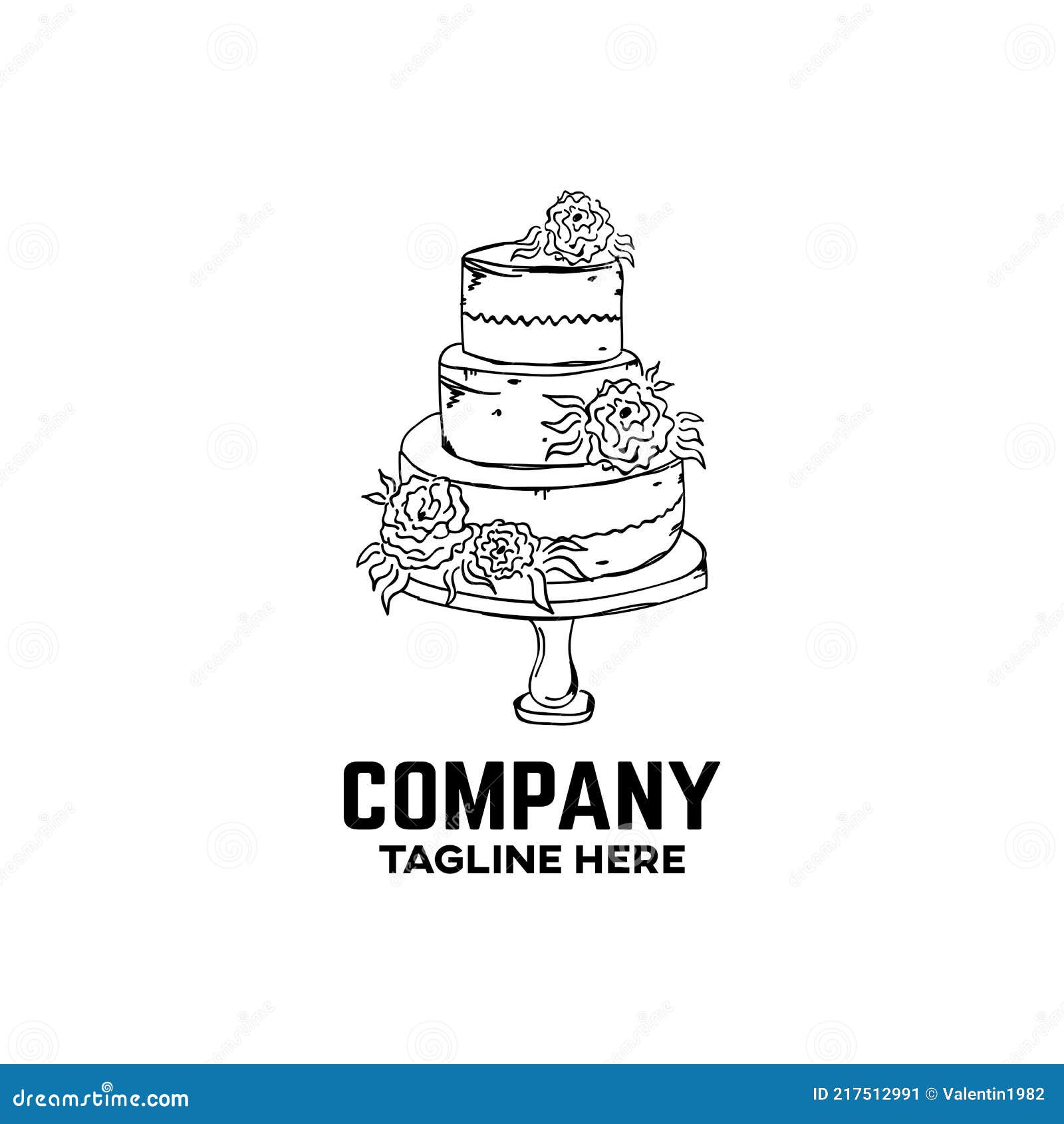Simple cake logo stock vector. Illustration of vector - 217512991