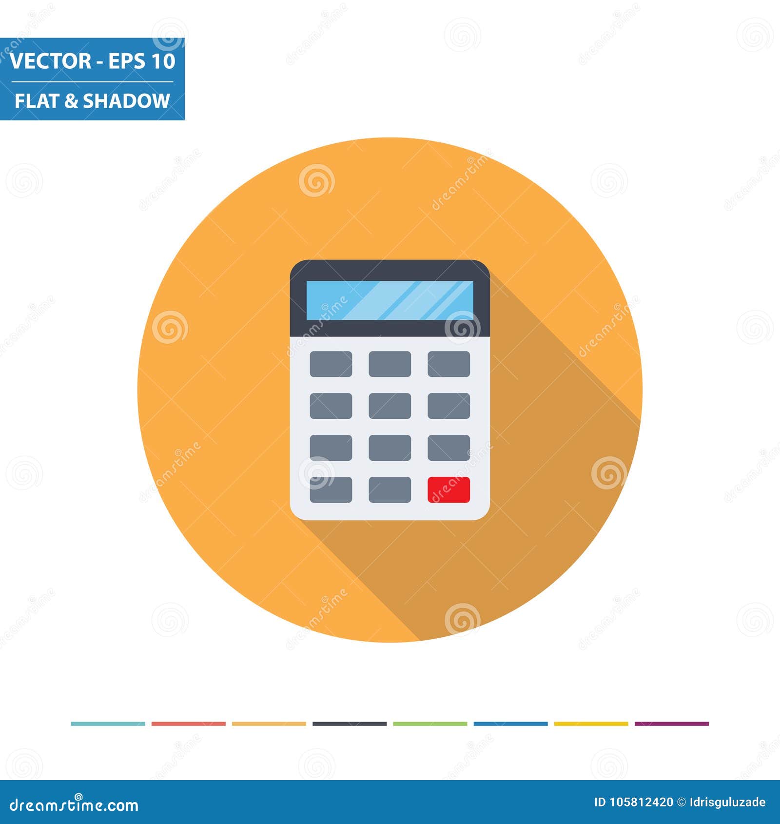 Simple Calculator Flat Icon Stock Vector - Illustration of digital ...