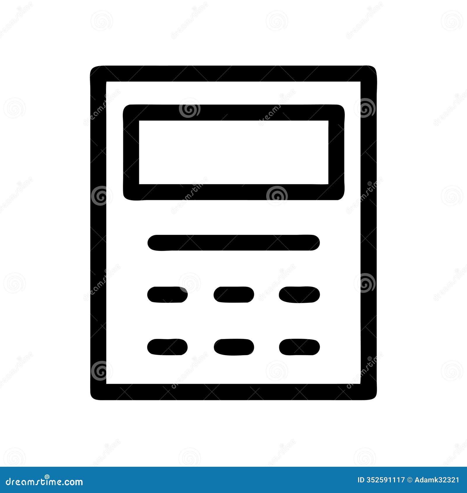 Simple Calculator Outline Vector for Finance Apps or Education Graphics ...