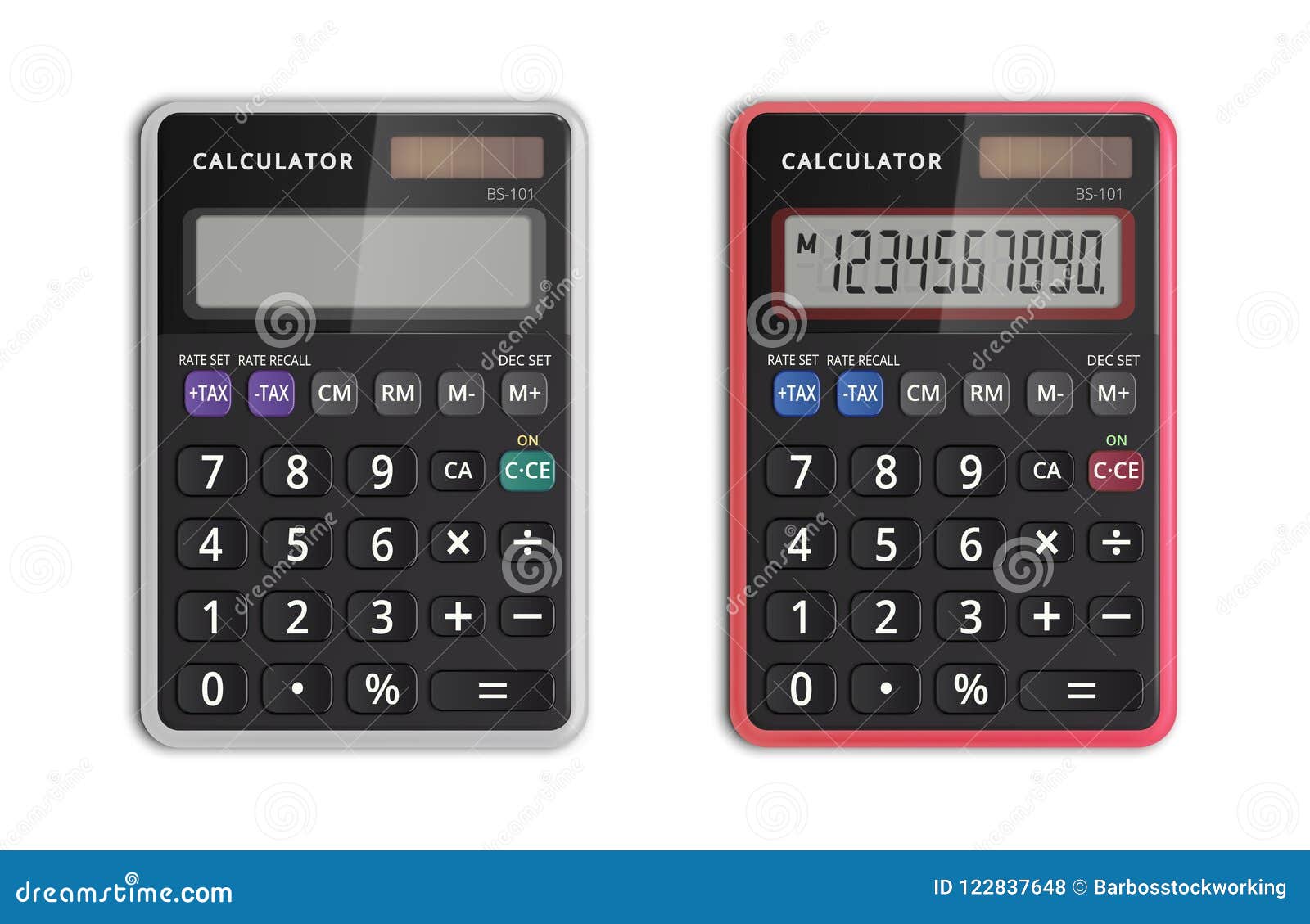 Two Calculators Isolated On White Background Stock Photography ...