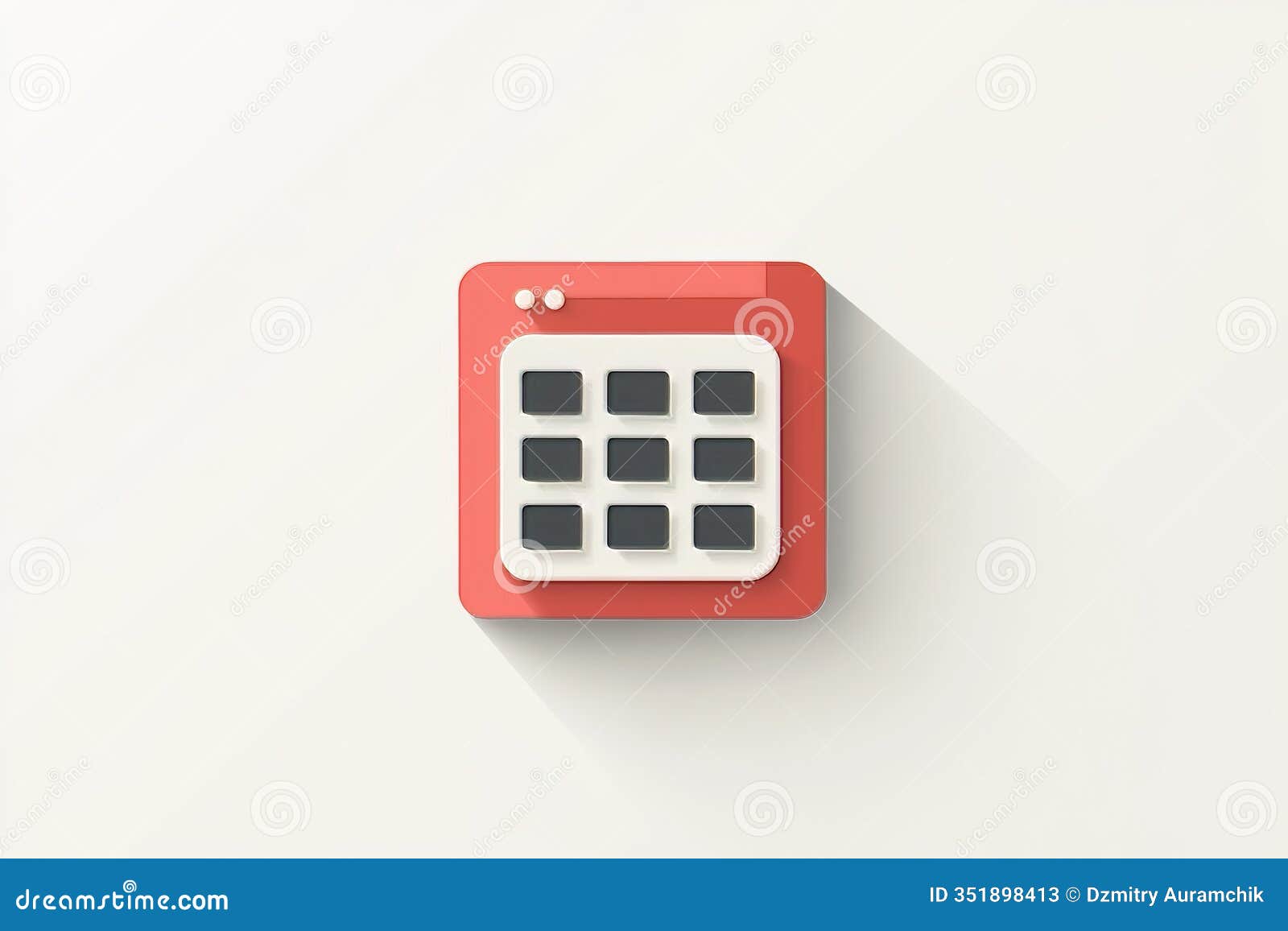 A Simple Calendar App Icon Featuring a Red Header and Event Markers ...