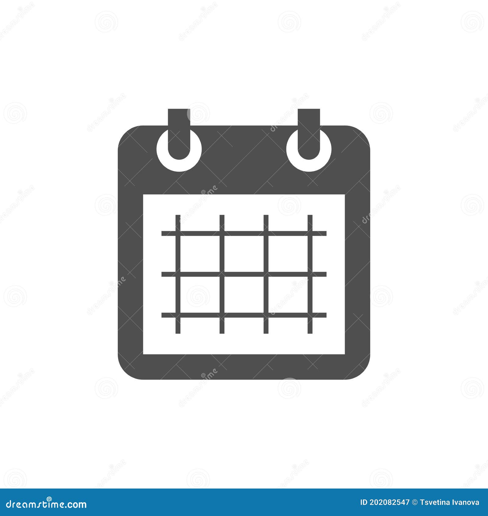 Simple Calendar Icon. Calendar Page Black Vector Symbol Stock Vector ...