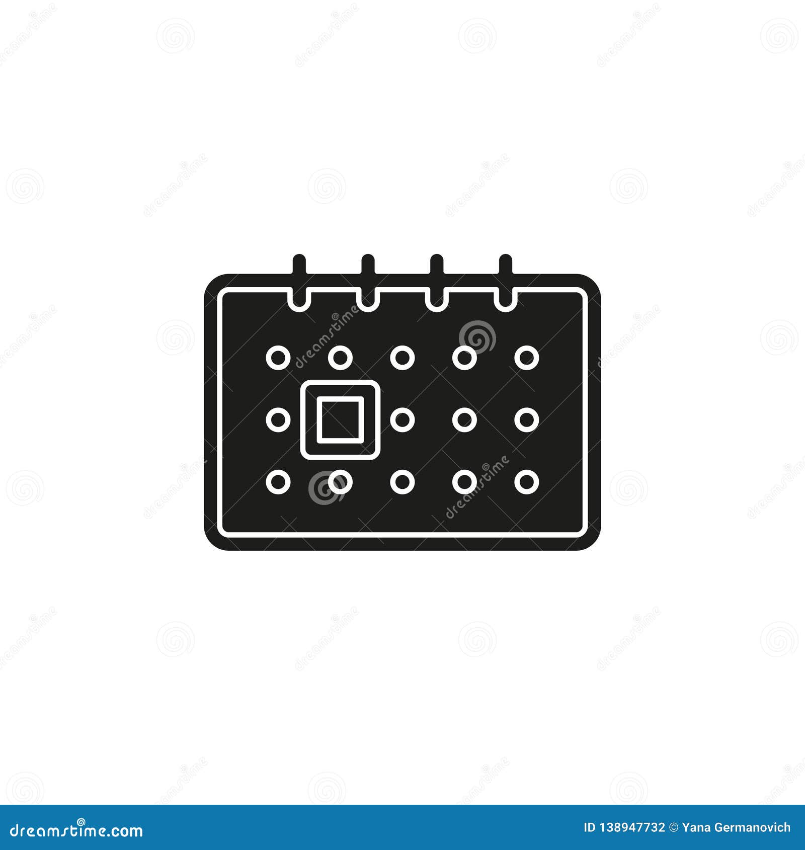 Simple Calendar Vector Icon Stock Vector - Illustration of month, lined ...