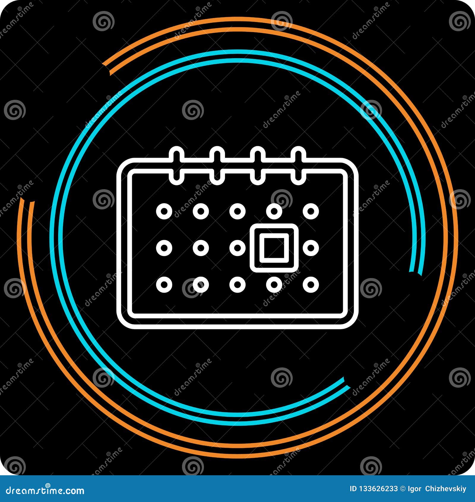 Simple Calendar Thin Line Vector Icon Stock Vector - Illustration of ...