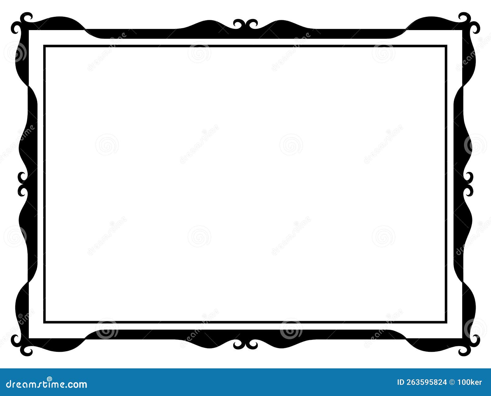 Simple Calligraph Black Ornamental Decorative Frame Border Stock Vector ...