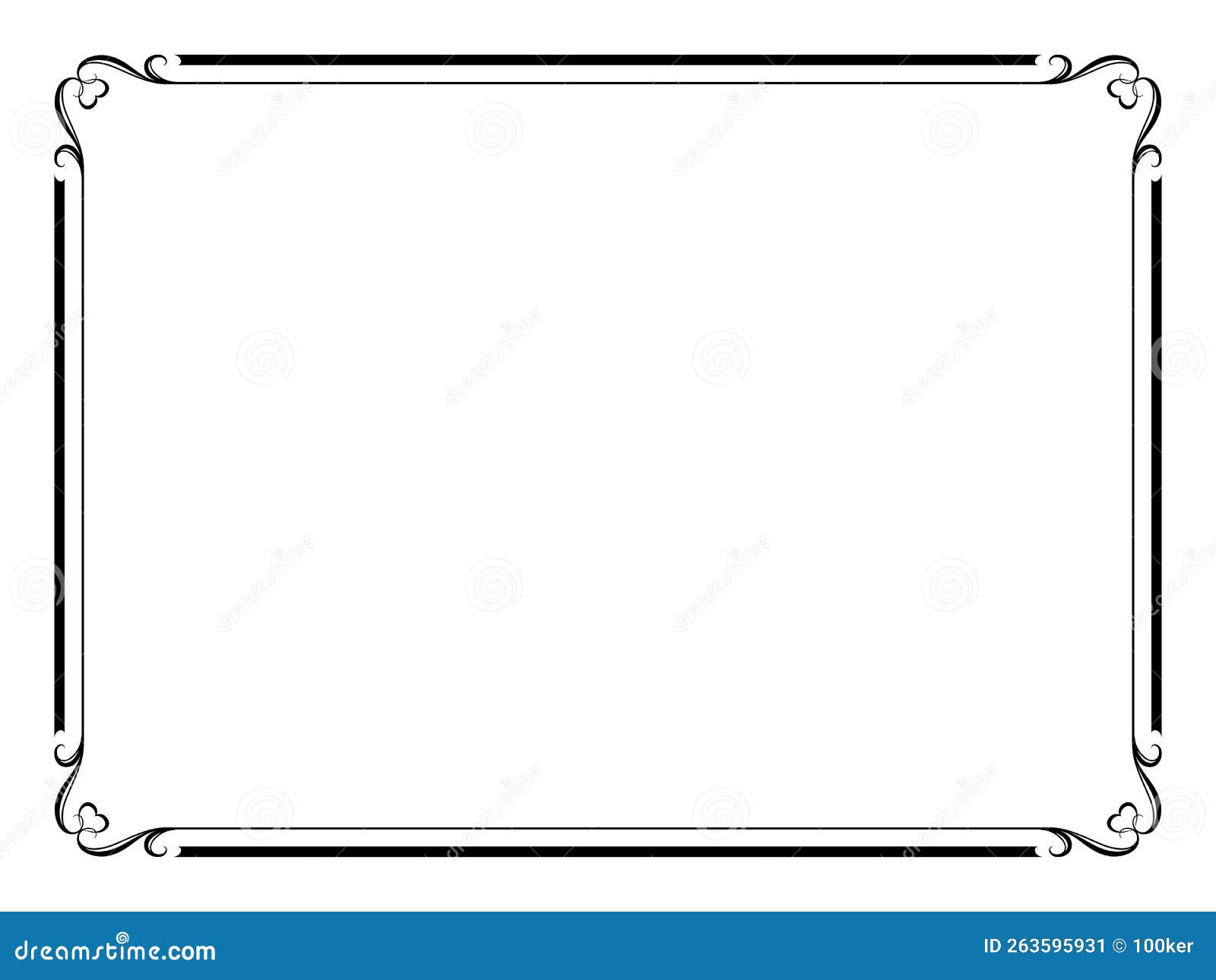 Simple Calligraph Black Ornamental Decorative Frame Border Vector ...