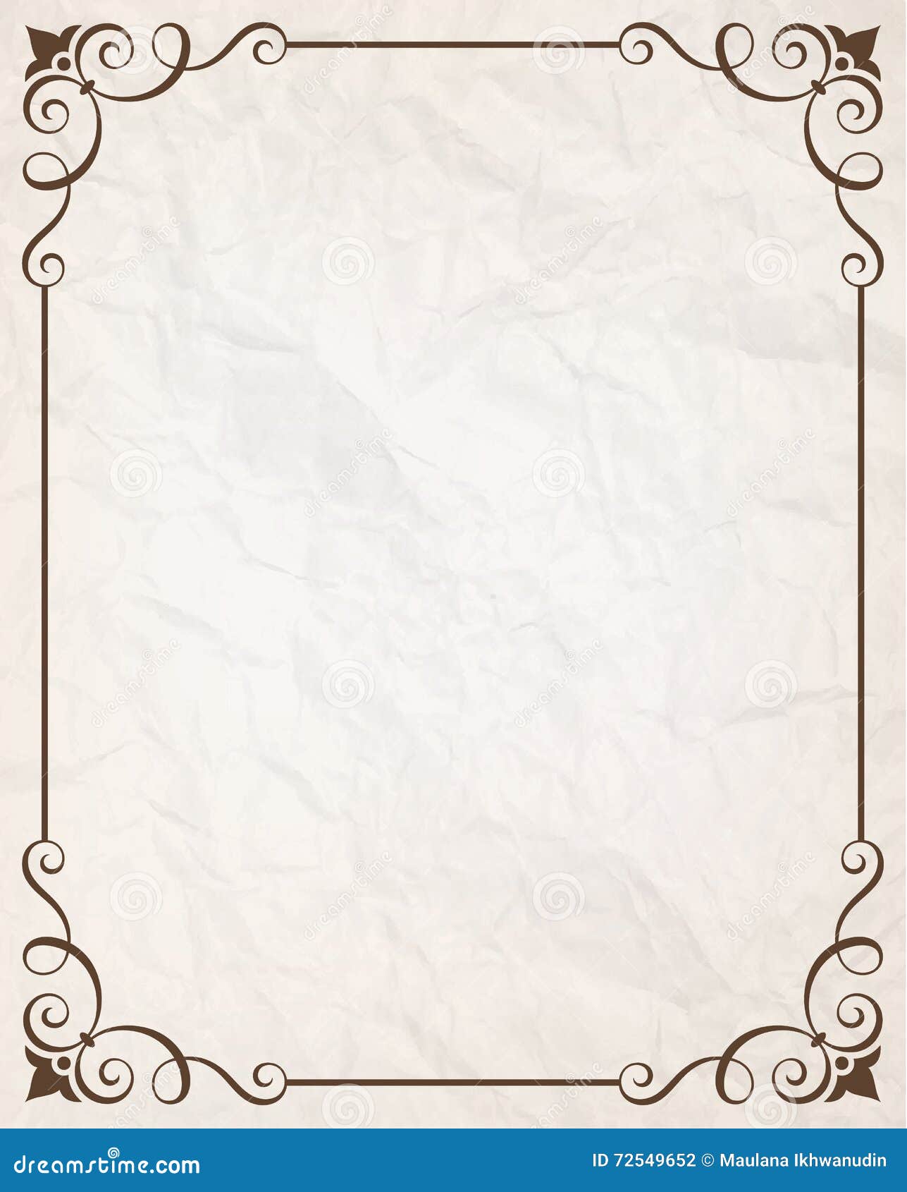 Simple Calligraphic Frame with Wrinkled Paper Texture Stock Vector ...