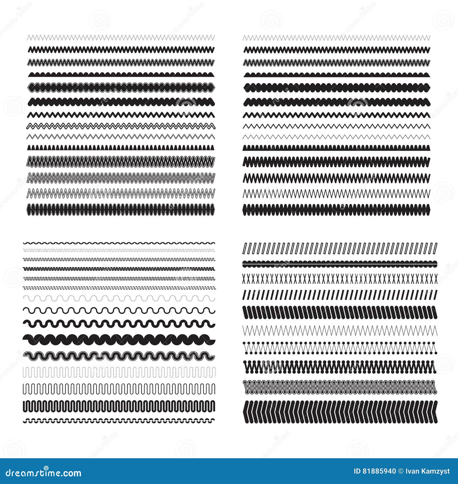 Simple Calligraphic Lines Dividers and Design Elements. Geometri Stock ...