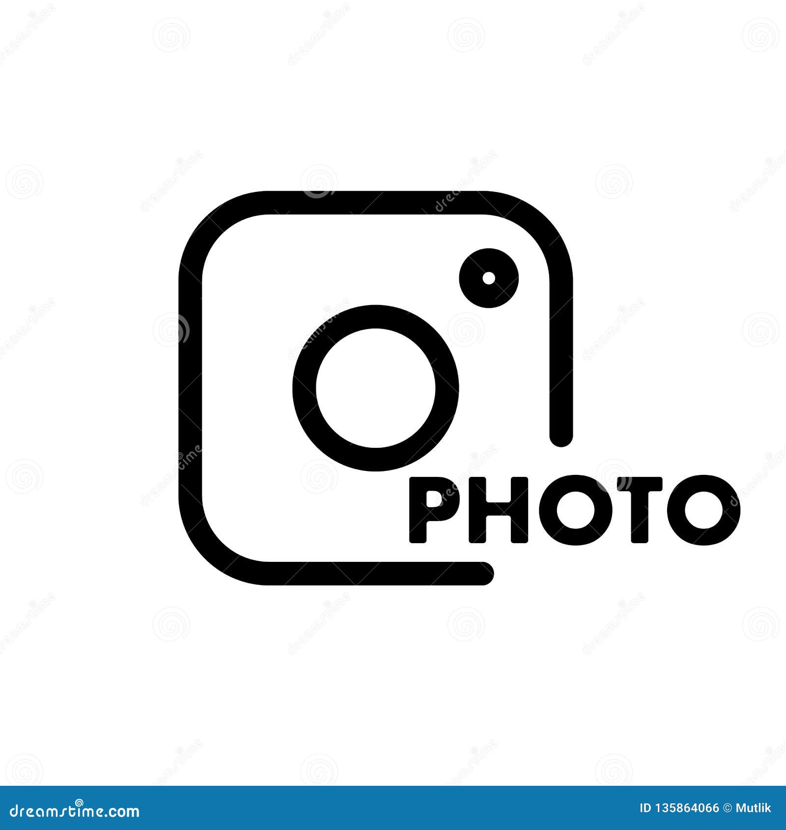 A Simple Camera Icon with the Caption Stock Vector - Illustration of ...