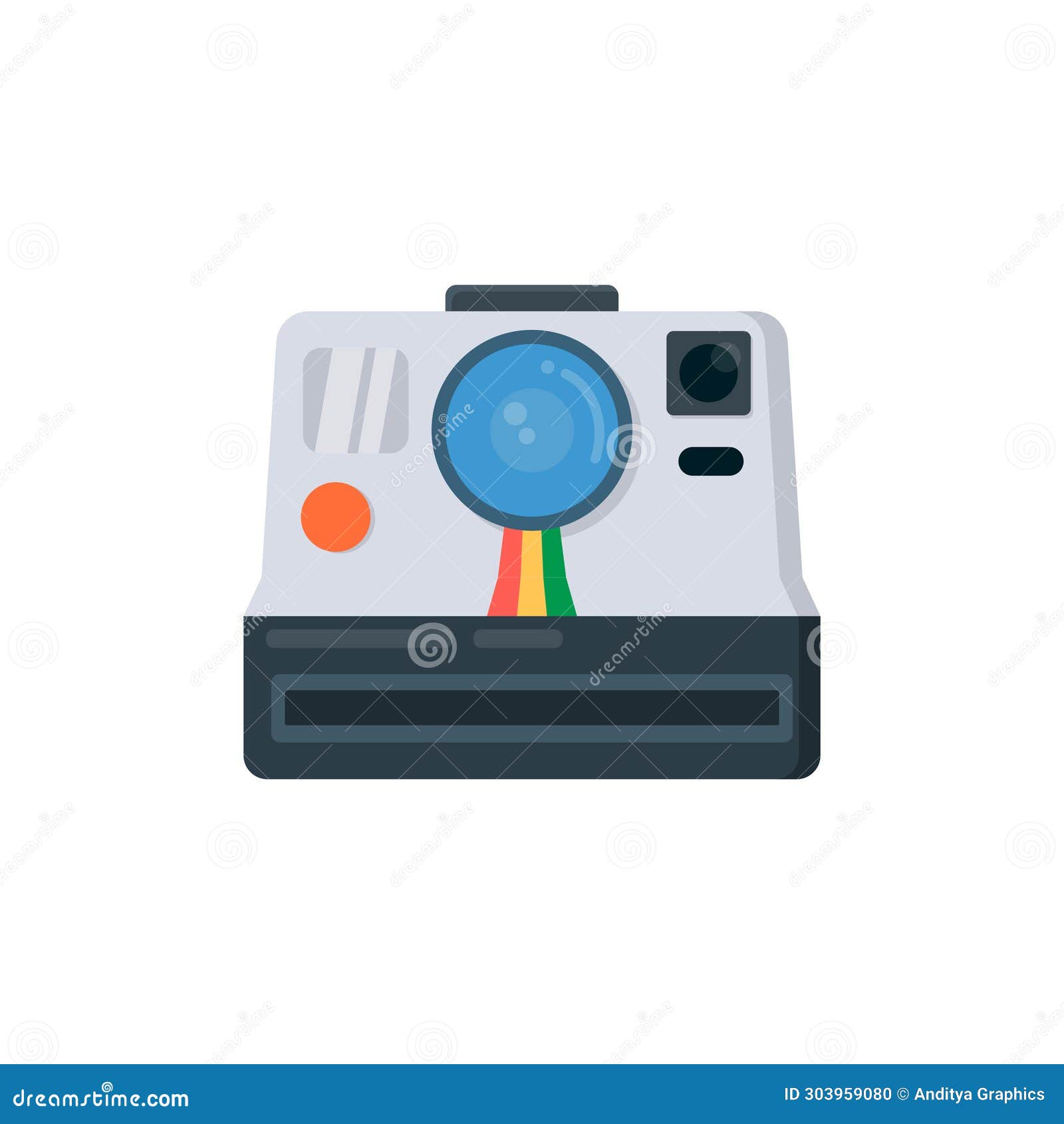 Simple Camera Icon Full Color Flat Design Style Isolated by White Color ...