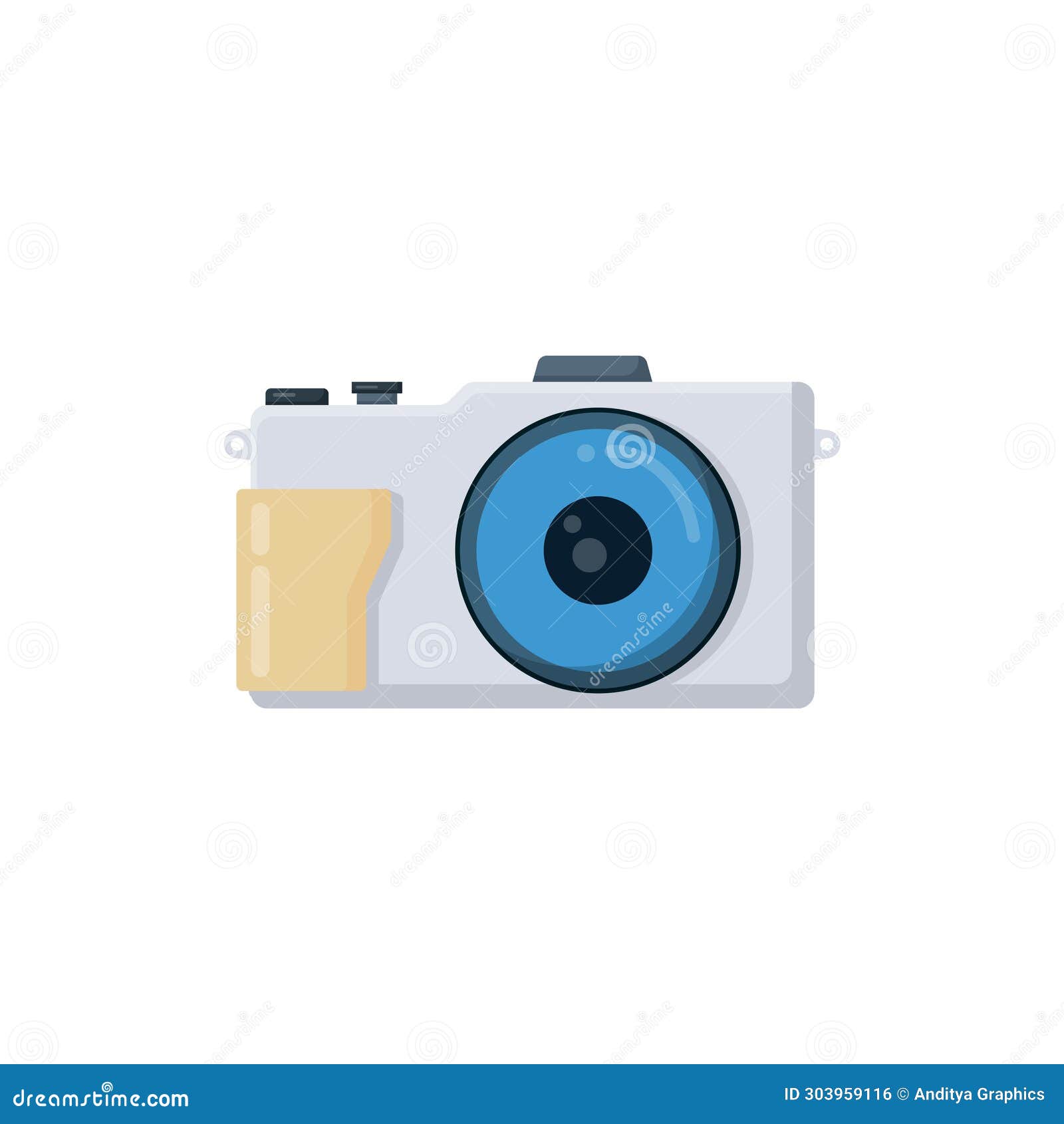 Simple Camera Icon Full Color Flat Design Style Isolated by White Color ...