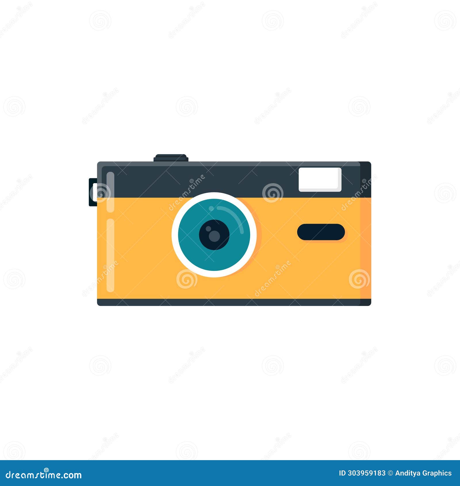 Simple Camera Icon Full Color Flat Design Style Isolated by White Color ...