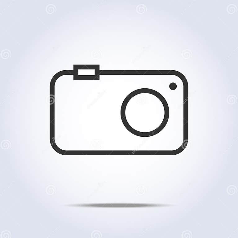 Simple Camera Icon Gray Color Stock Vector - Illustration of frame ...