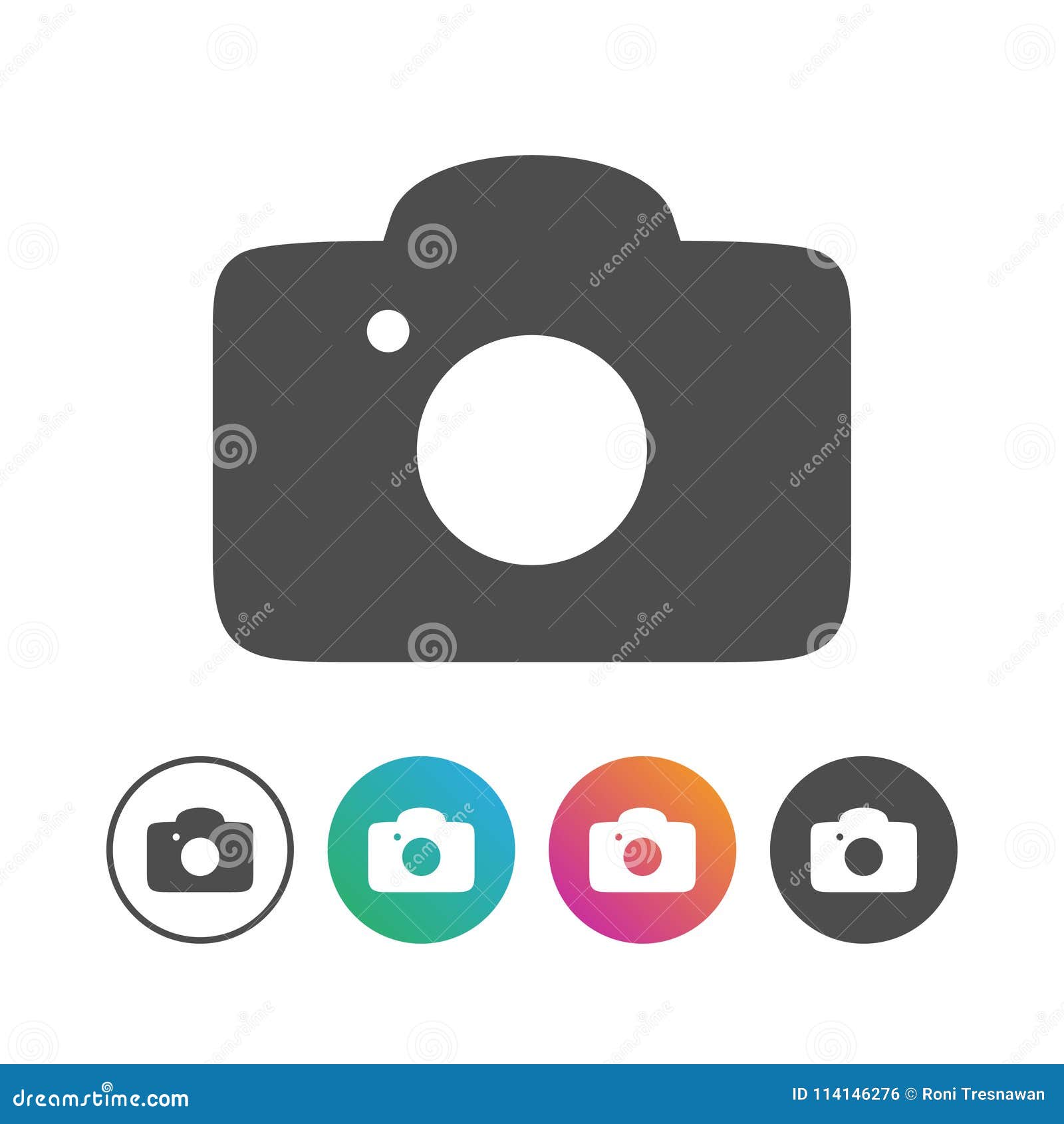 Simple Camera Icon Symbol Design Set Stock Vector - Illustration of ...