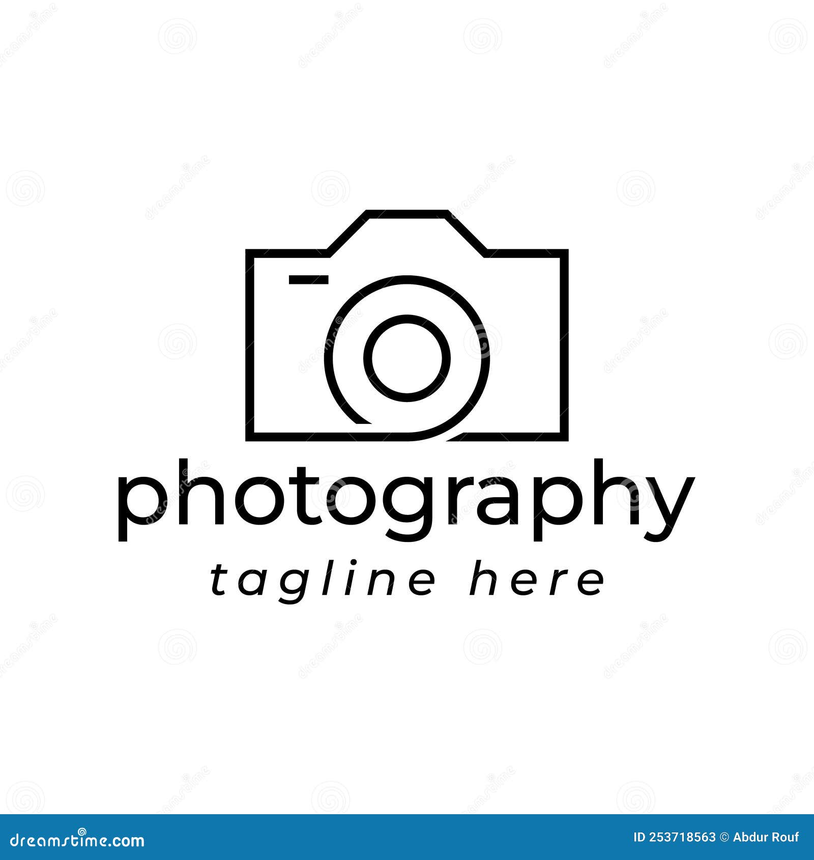 Simple Camera in Line Style Logo Design Stock Vector - Illustration of ...