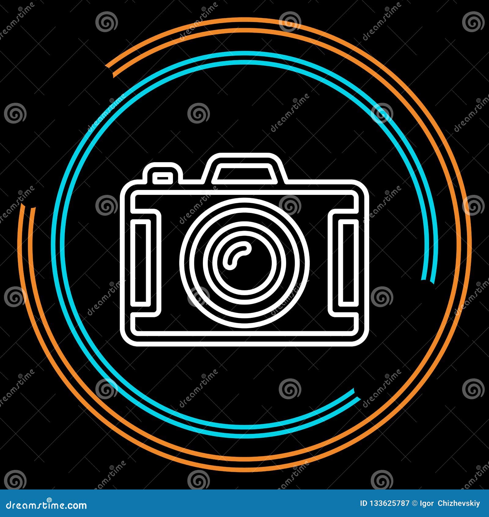 Simple Camera Thin Line Vector Icon Stock Vector - Illustration of ...