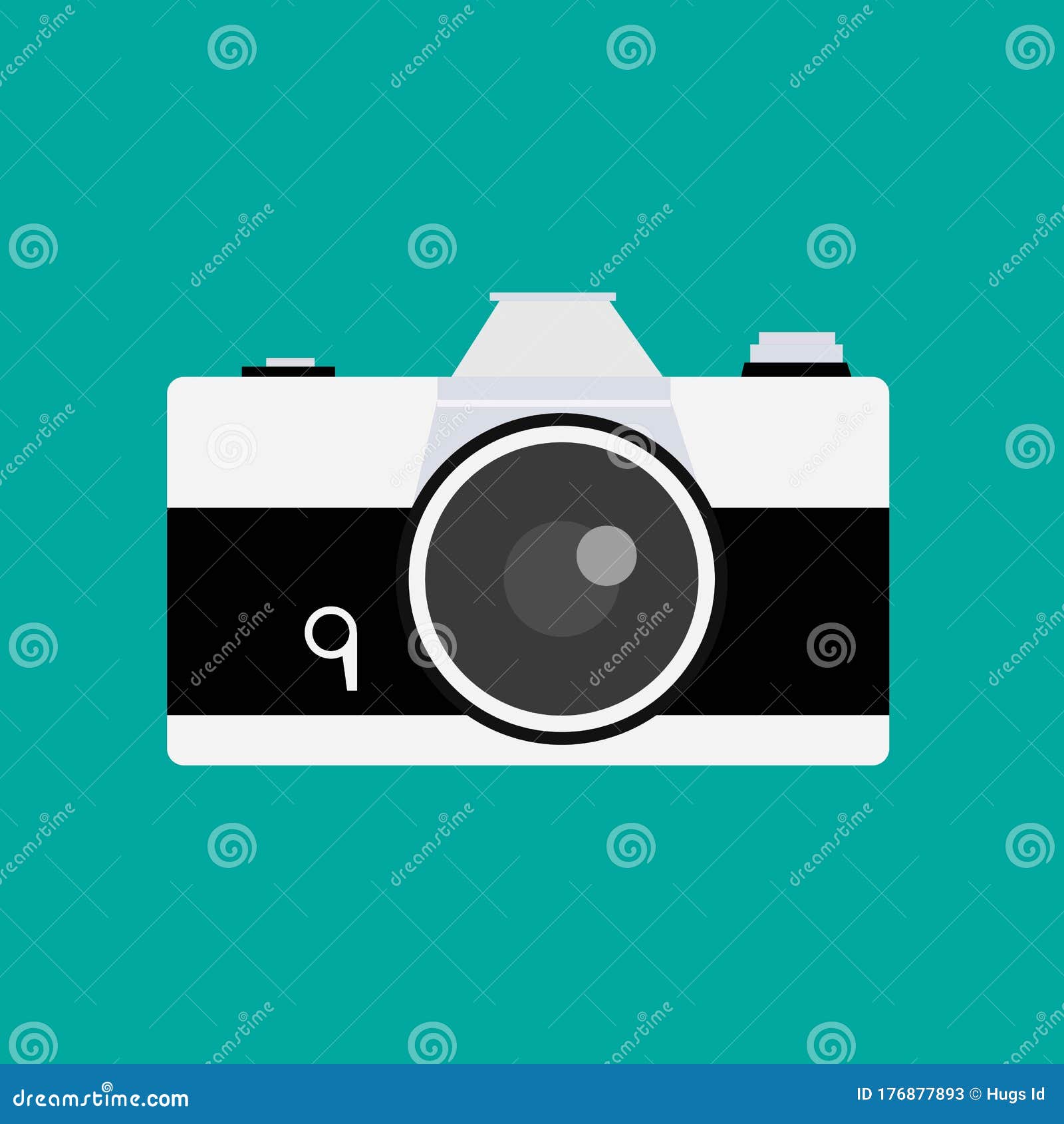 Simple Camera Vector with Blue Background Stock Vector - Illustration ...