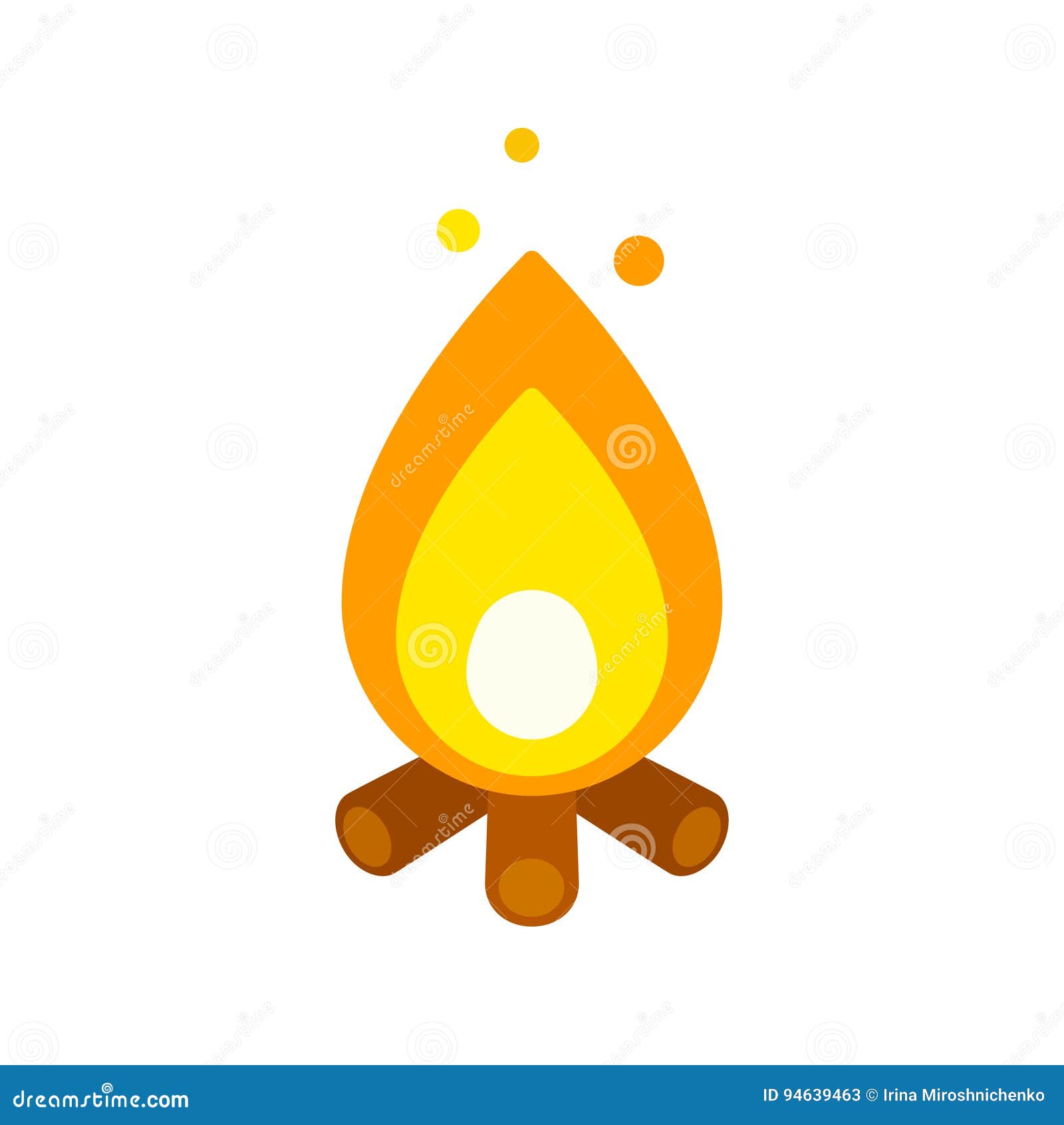 Simple campfire icon stock vector. Illustration of campground - 94639463
