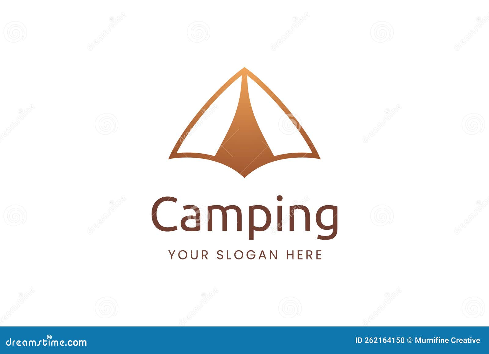 Simple Camping Logo with Tent Shape Stock Vector - Illustration of ...