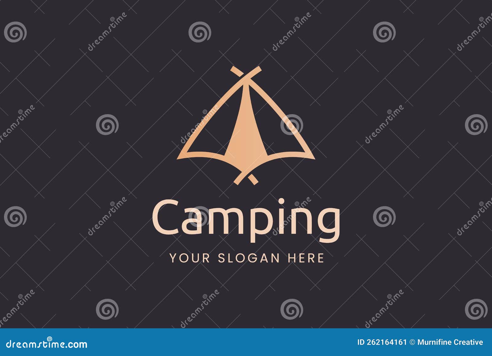 Simple Camping Logo with Tent Shape Stock Vector - Illustration of ...