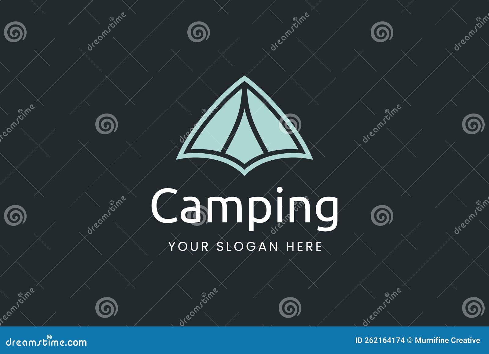 Simple Camping Logo with Tent Shape Stock Vector - Illustration of ...