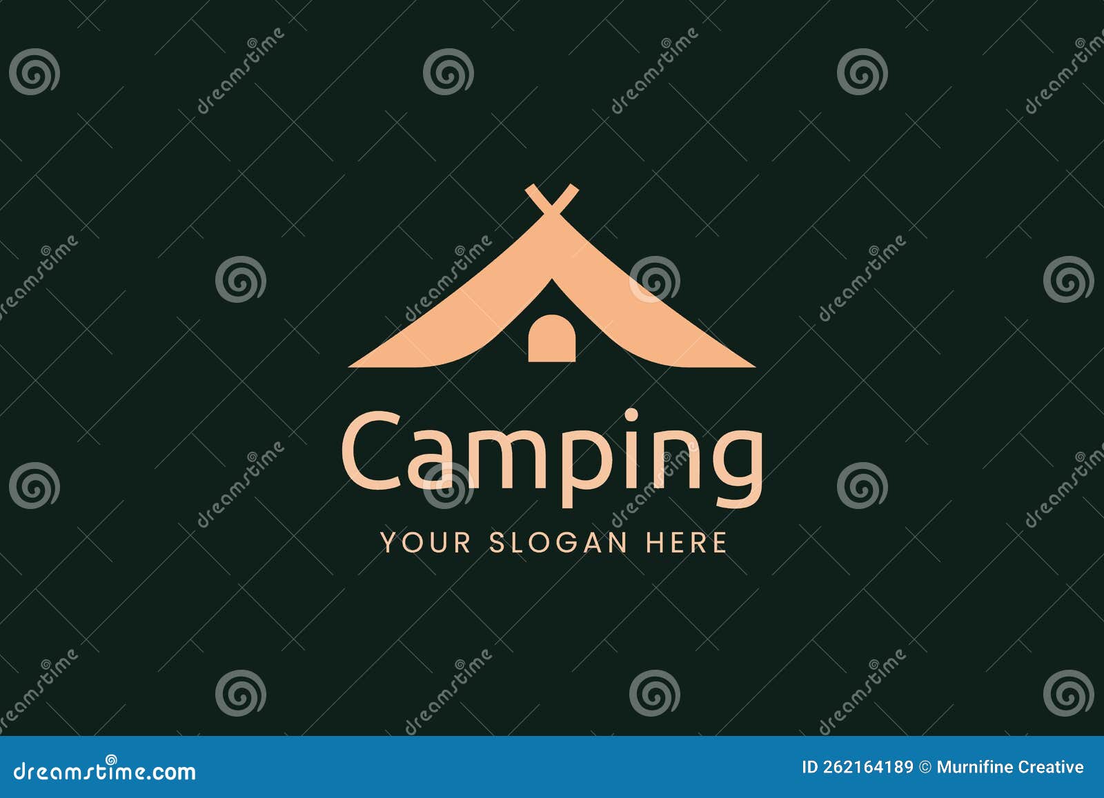 Simple Camping Logo with Tent Shape Stock Vector - Illustration of ...