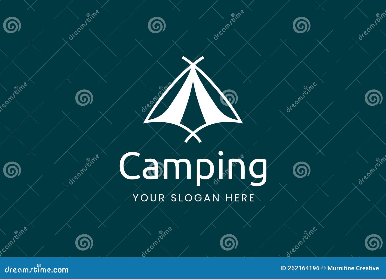 Simple Camping Logo with Tent Shape Stock Vector - Illustration of ...