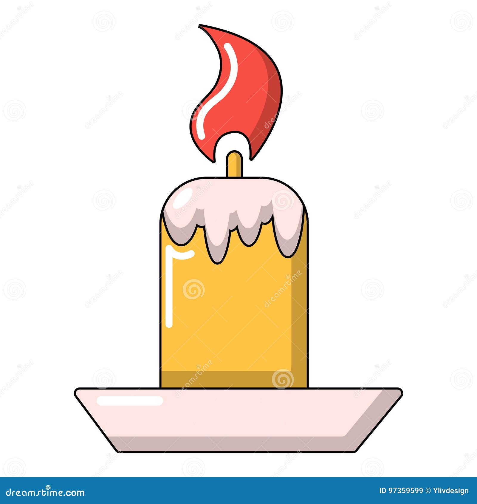 Simple Candle Icon, Cartoon Style Stock Vector - Illustration of glow ...