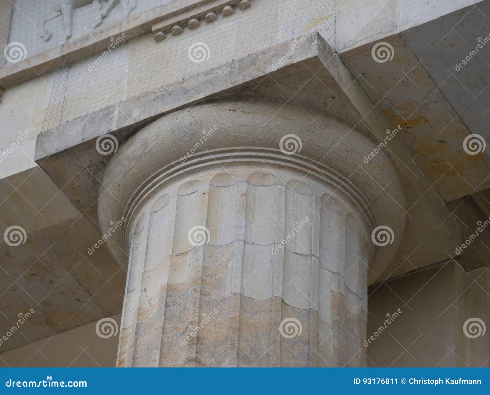 Simple Capital on a Fluted Marble Column Stock Image - Image of white ...