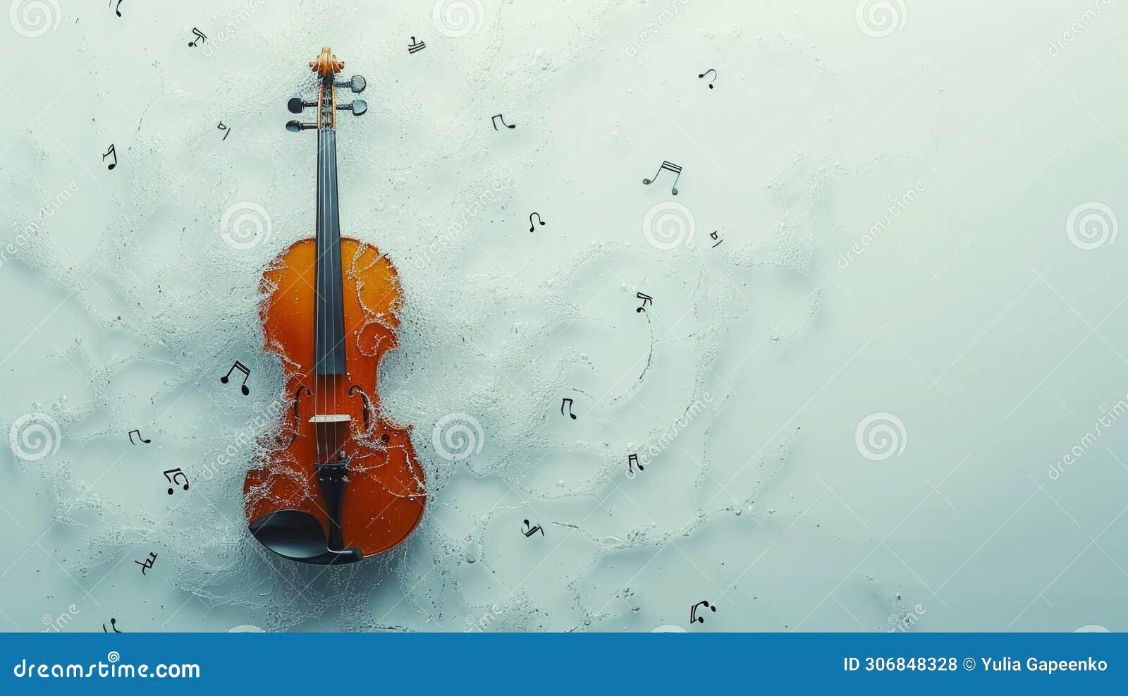 Simple yet Captivating Image of a Violin and Scattered Musical Notes ...