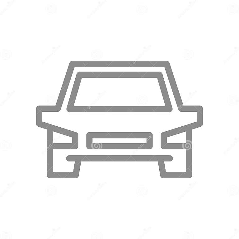 Simple Car Automobile Line Icon Symbol And Sign Vector Illustration Design Isolated On White