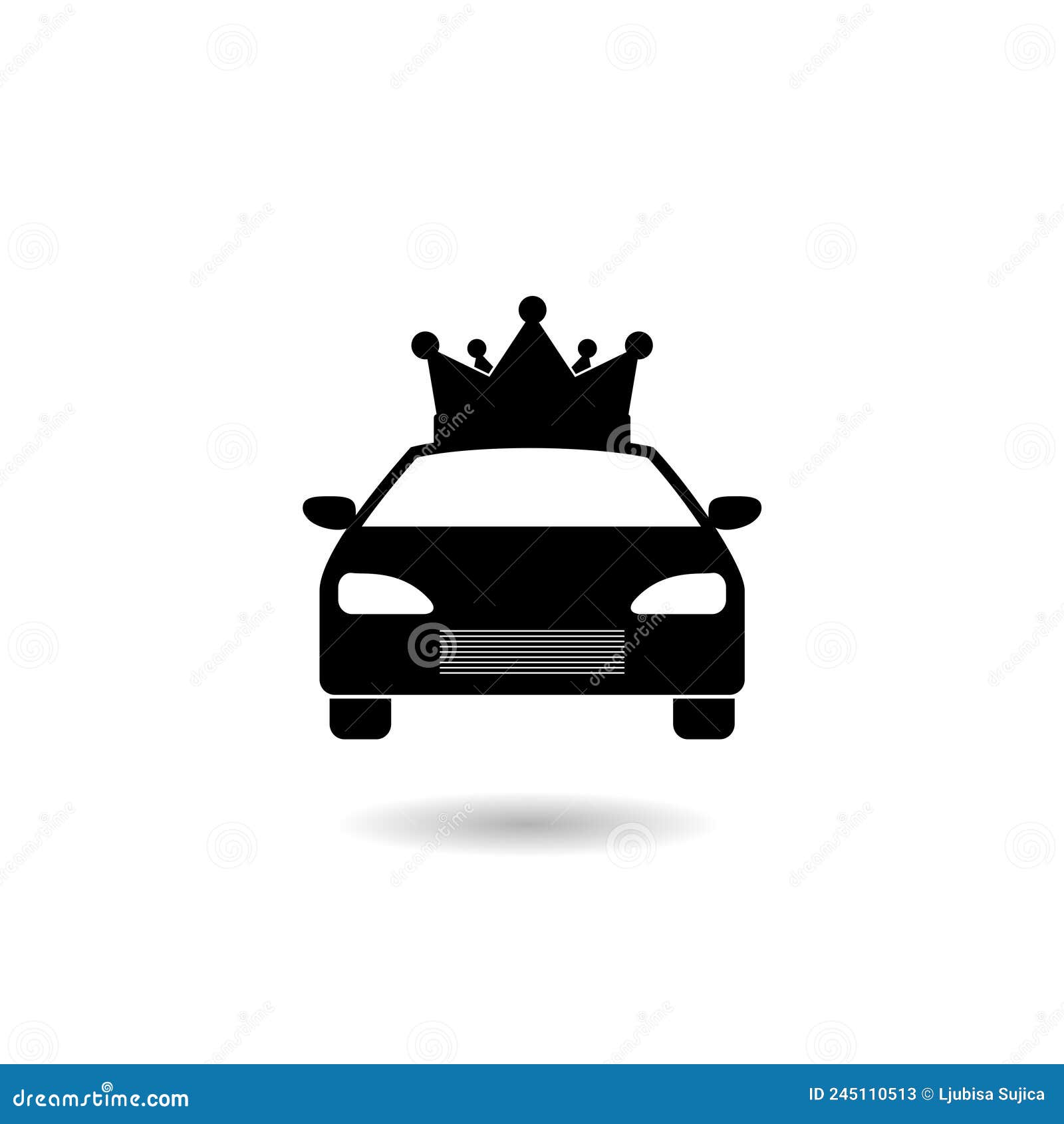 Simple Car Crown Icon with Shadow Stock Vector - Illustration of design ...