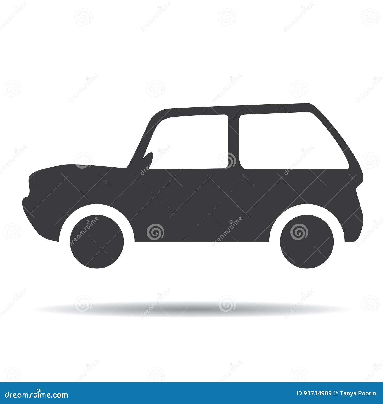 Simple Car Icon on White Background. Stock Vector - Illustration of ...