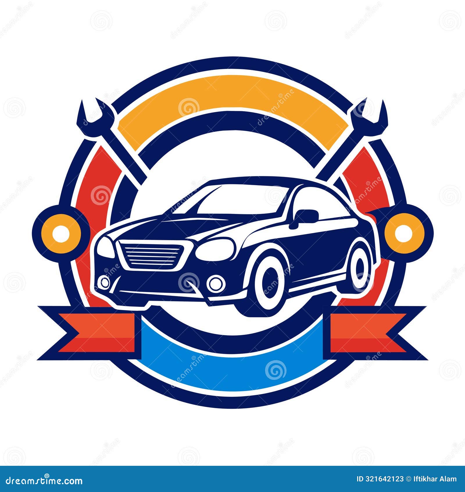 Simple Car Maintenance Logo Design Featuring a Sedan, Wrench, and ...