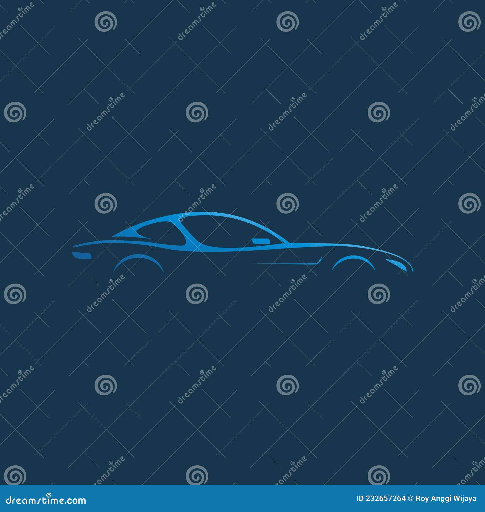 Blue Line Car Logo Design Template Stock Vector - Illustration of ...