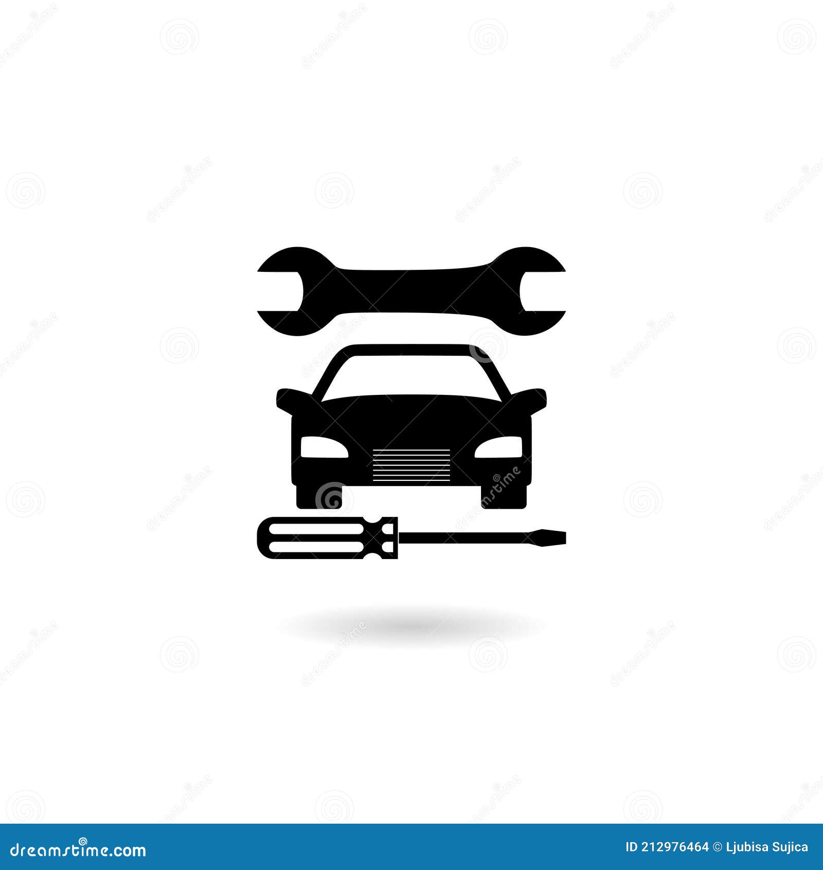 Simple Car Repair Icon with Shadow Stock Illustration - Illustration of ...