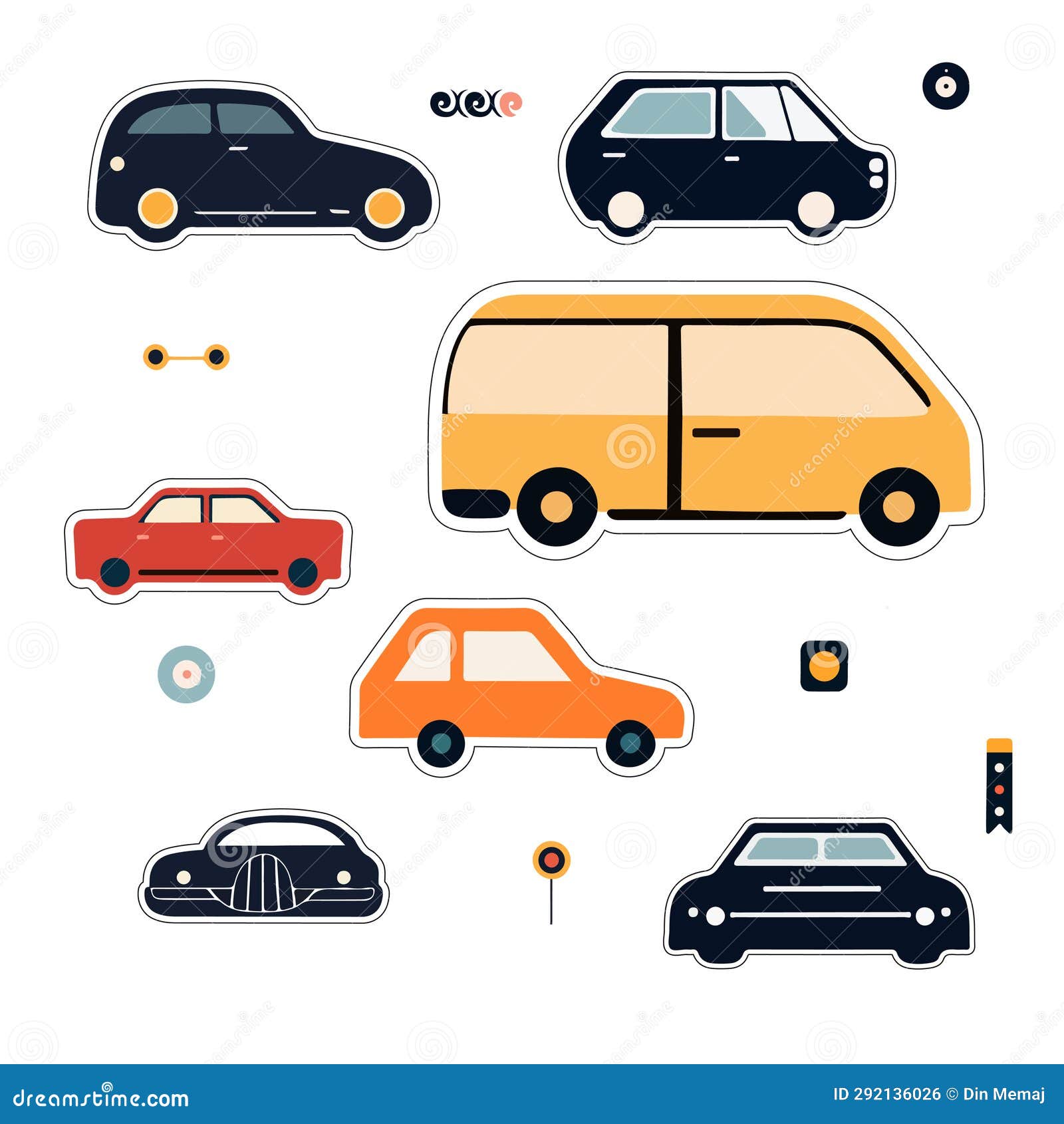 Simple Car Sticker Collection Stock Vector - Illustration of collection ...