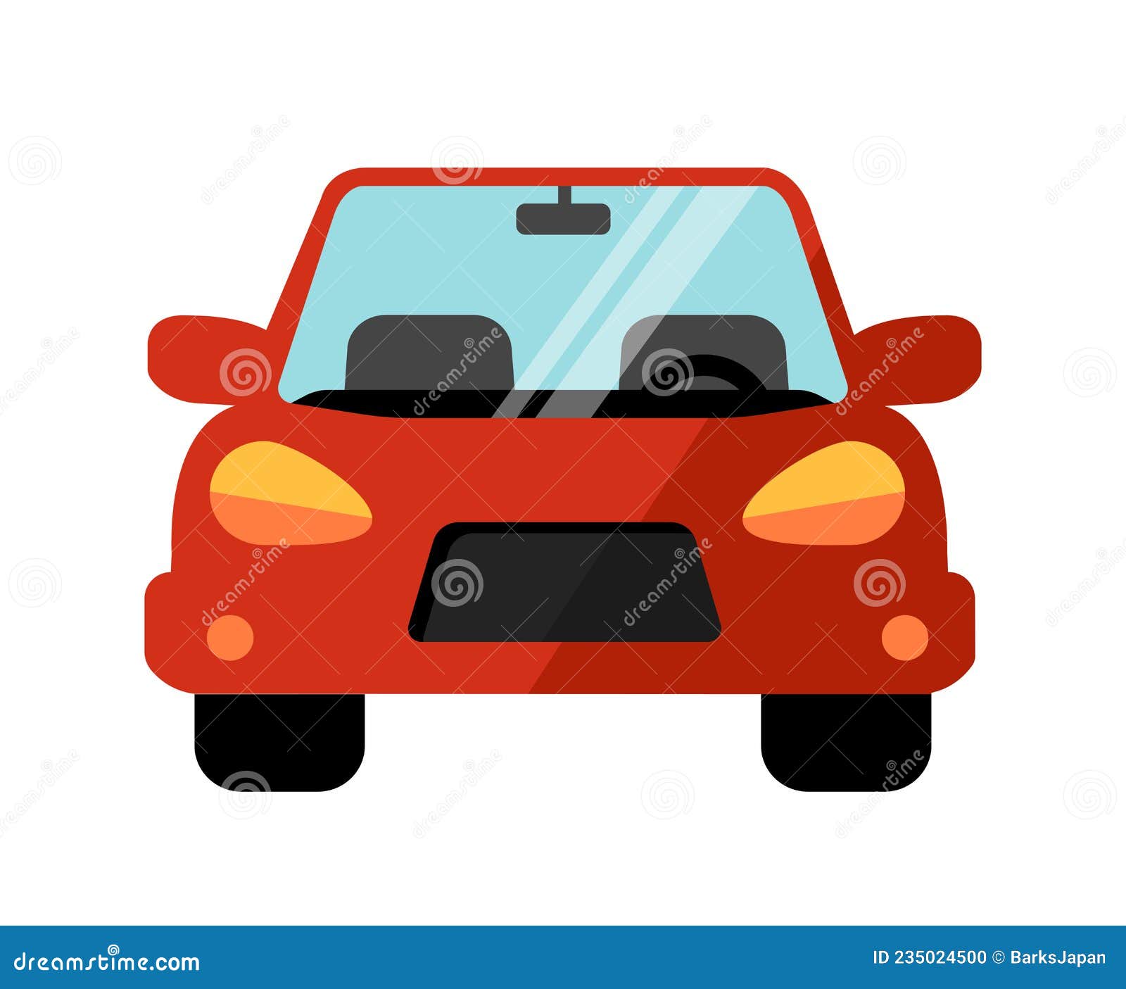Simple Car Vector Illustration Front View Stock Vector - Illustration ...