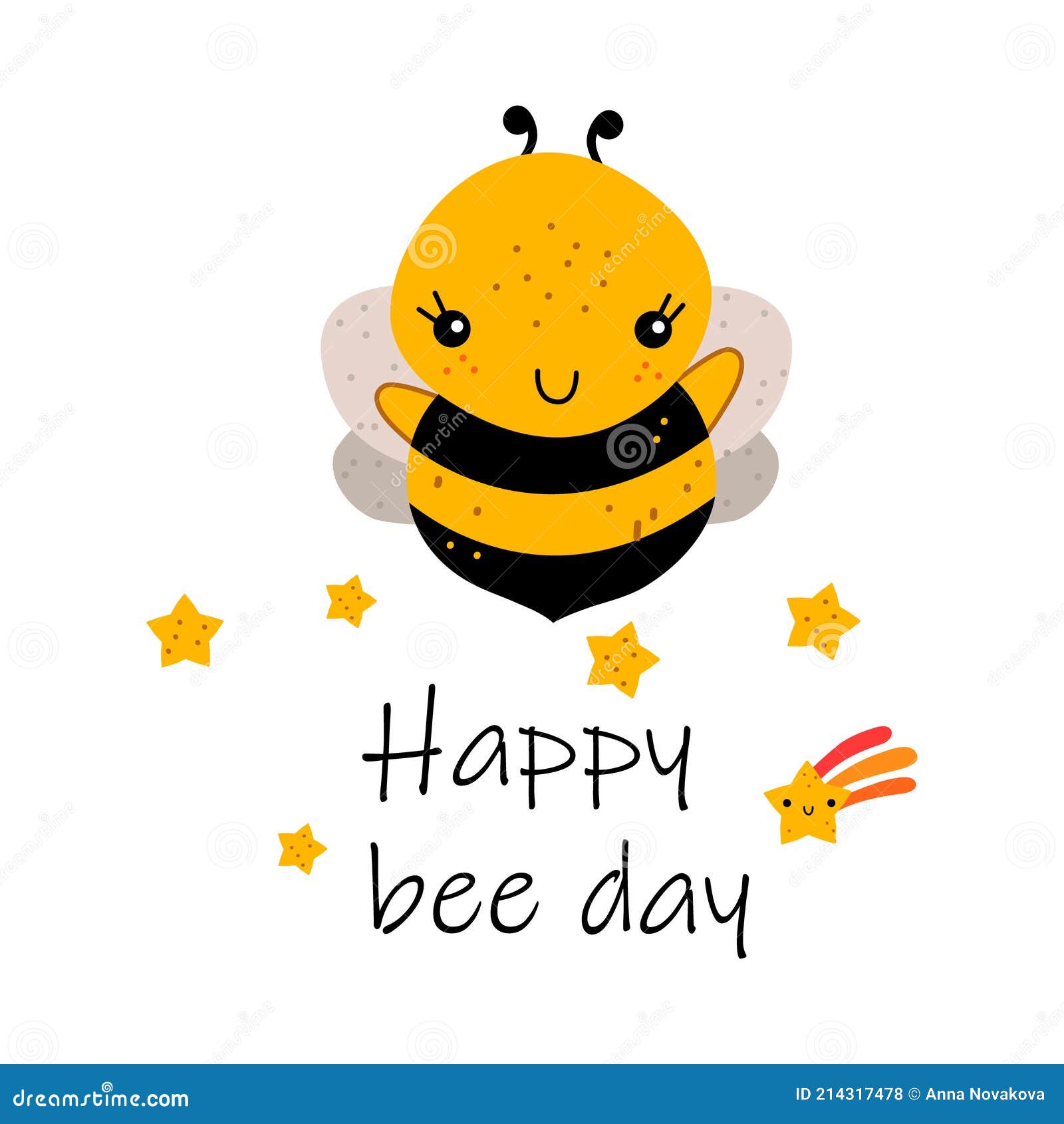 Simple card honey Bee. stock illustration. Illustration of dream ...