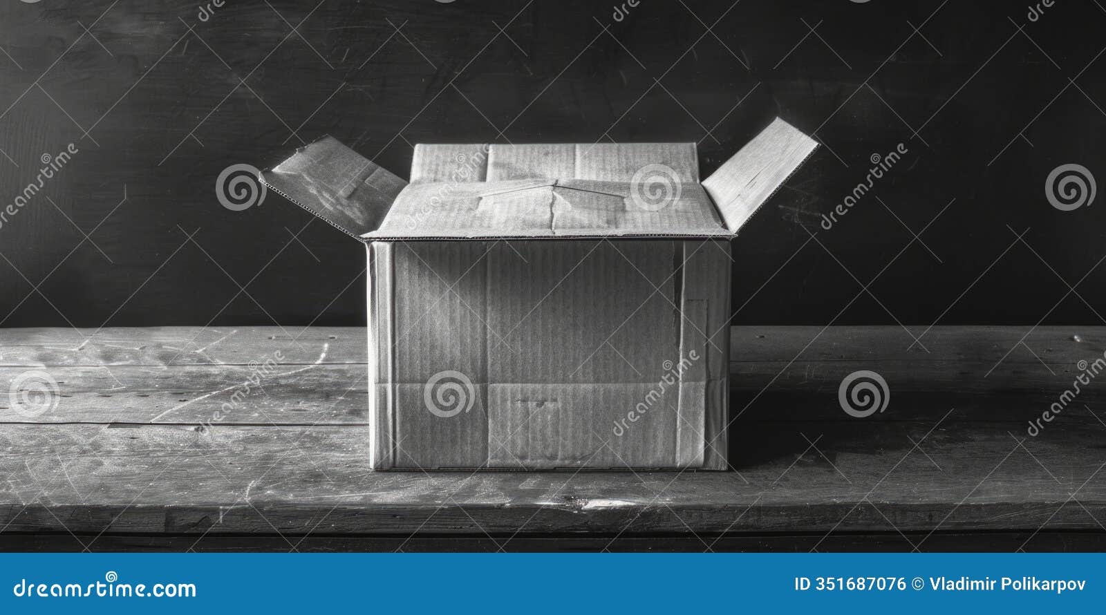 A Simple Cardboard Box in Black and White. Suitable for Packaging ...