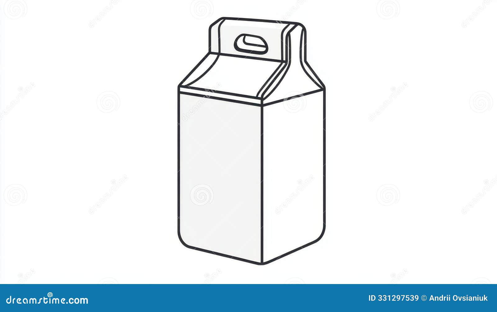 Simple Cardboard Milk Carton Design on a White Background Stock Image ...