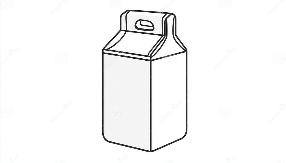 Simple Cardboard Milk Carton Design on a White Background Stock Image ...