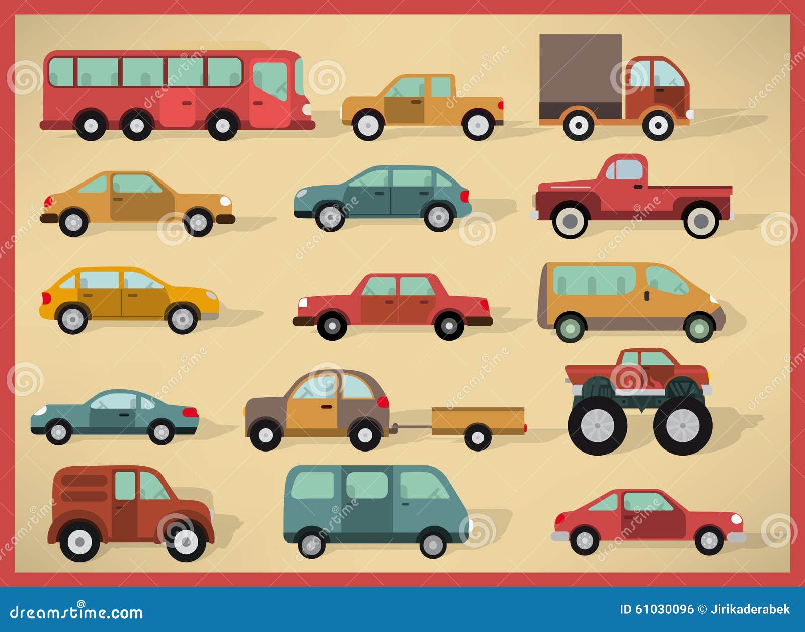 Simple cars collection stock vector. Illustration of style - 61030096