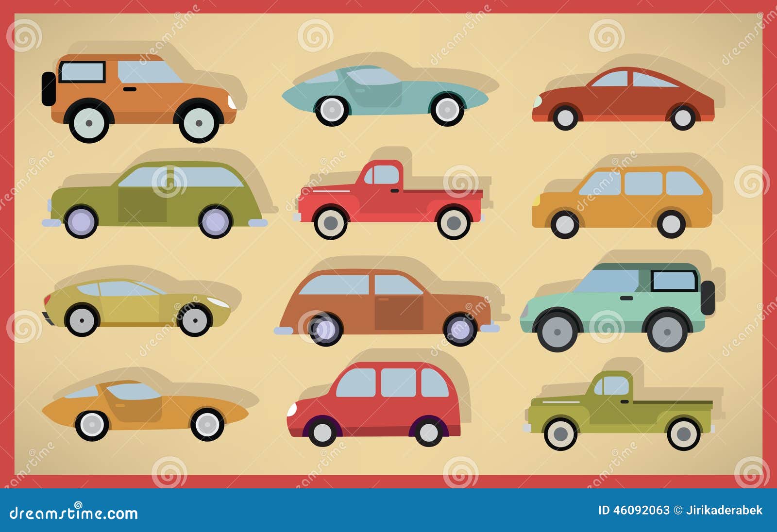 Simple Cars Collection Vector Illustration | CartoonDealer.com #40006342