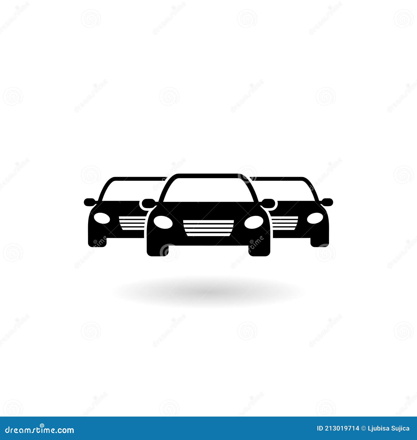 Simple Cars Icon with Shadow Stock Vector - Illustration of drawing ...