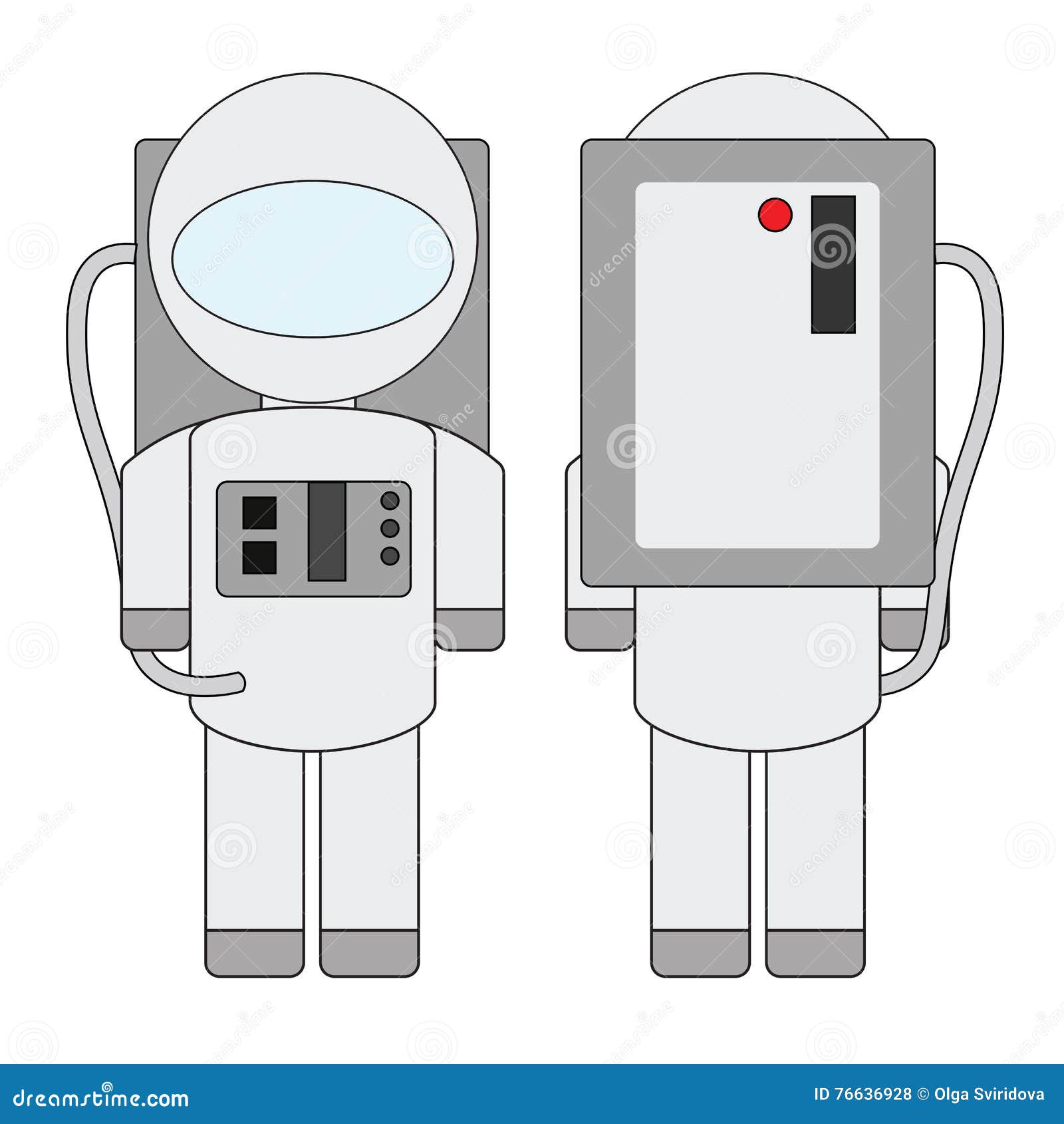 Simple cartoon astronaut stock vector. Illustration of simple - 76636928