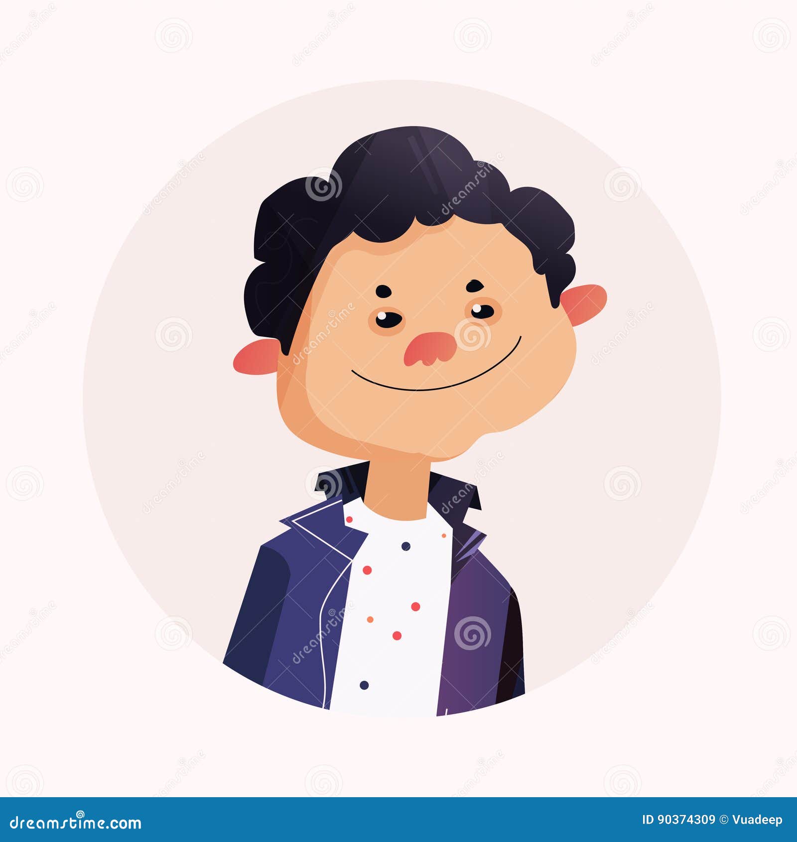 Simple cartoon avatar stock vector. Illustration of character - 90374309