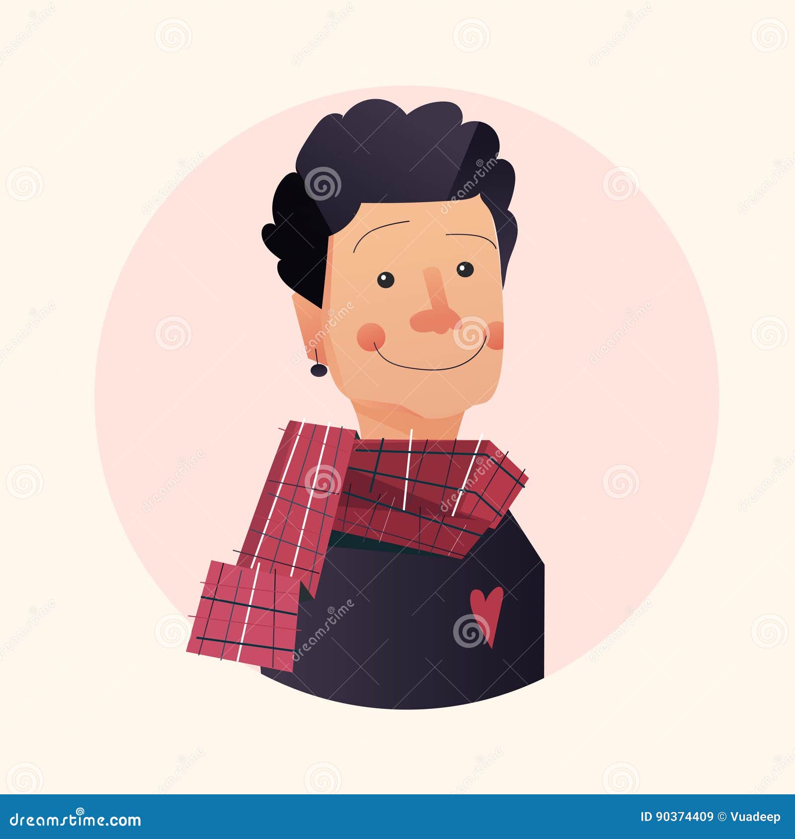 Simple cartoon avatar stock vector. Illustration of human - 90374409