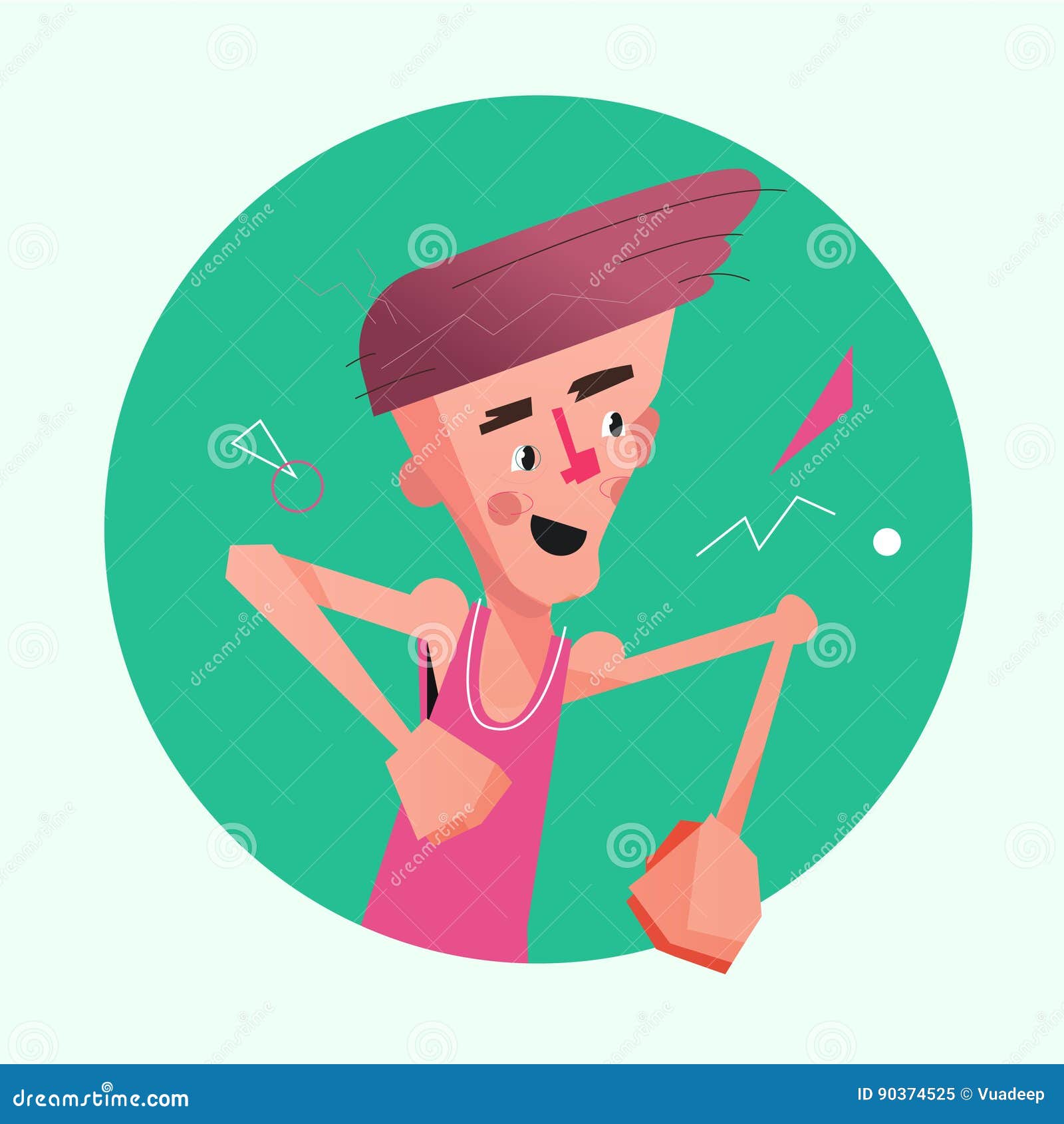 Simple cartoon avatar stock vector. Illustration of character - 90374525